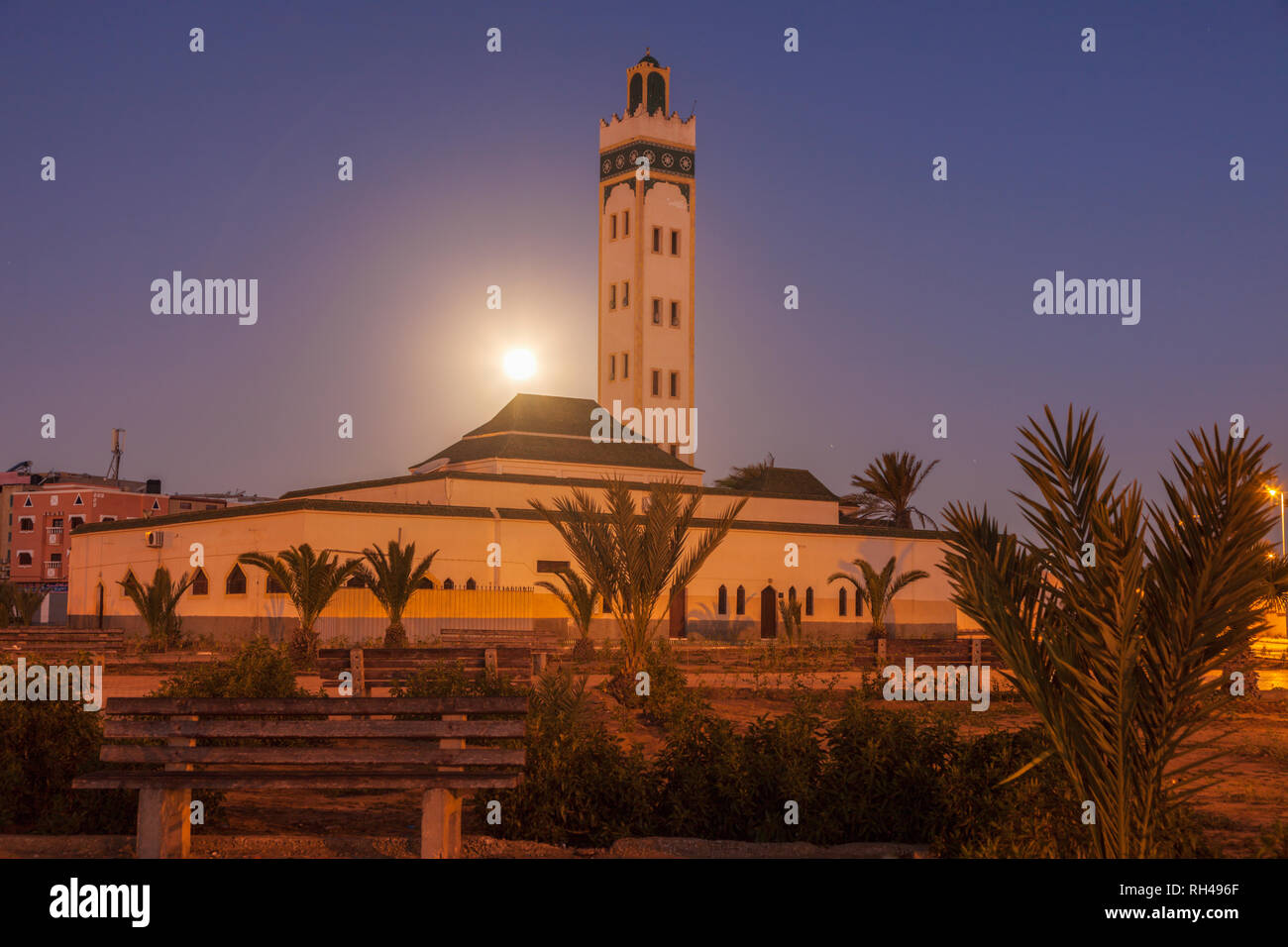 Eddarham Mosque in Dakhla. Dakhla, Western Sahara, Morocco Stock Photo ...