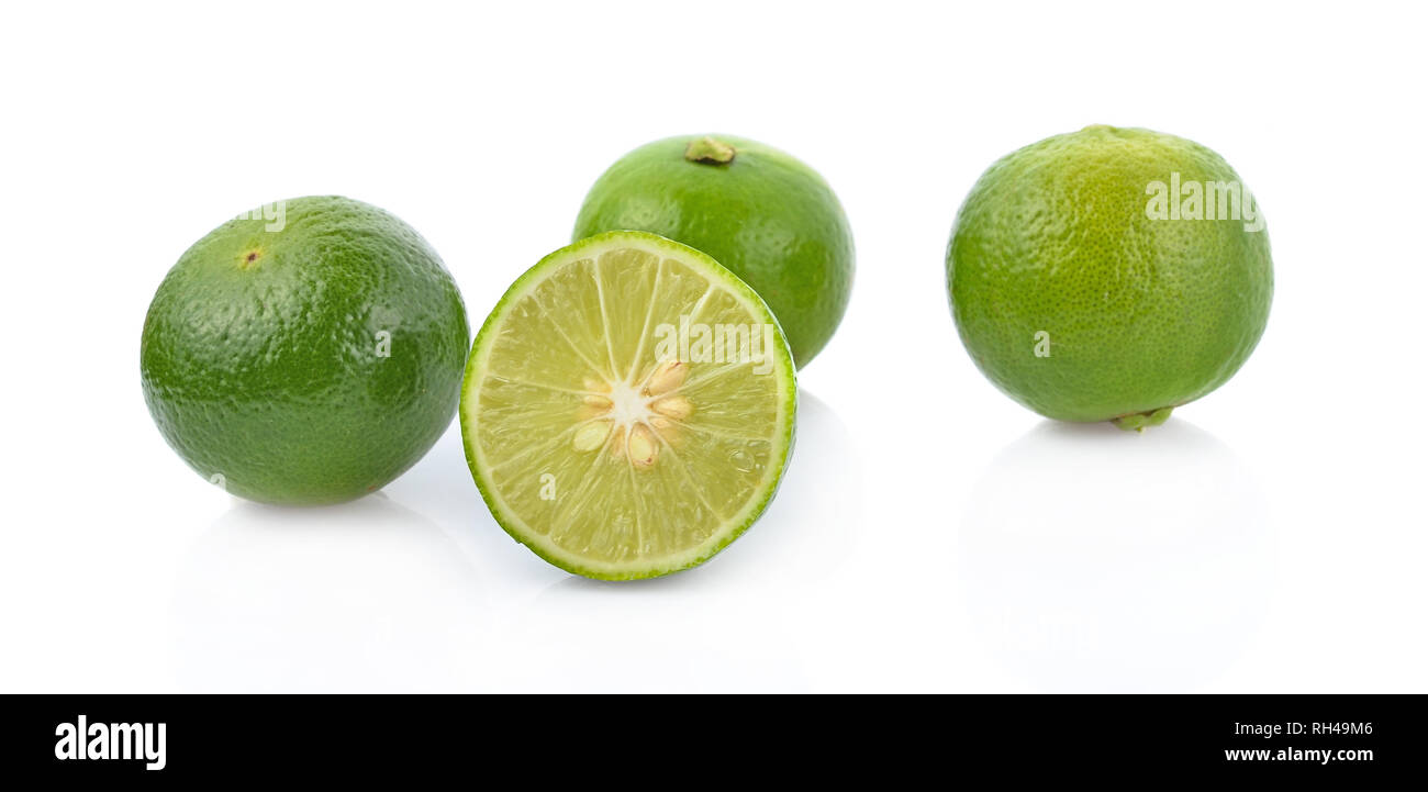 Lime isolated on white background Stock Photo - Alamy