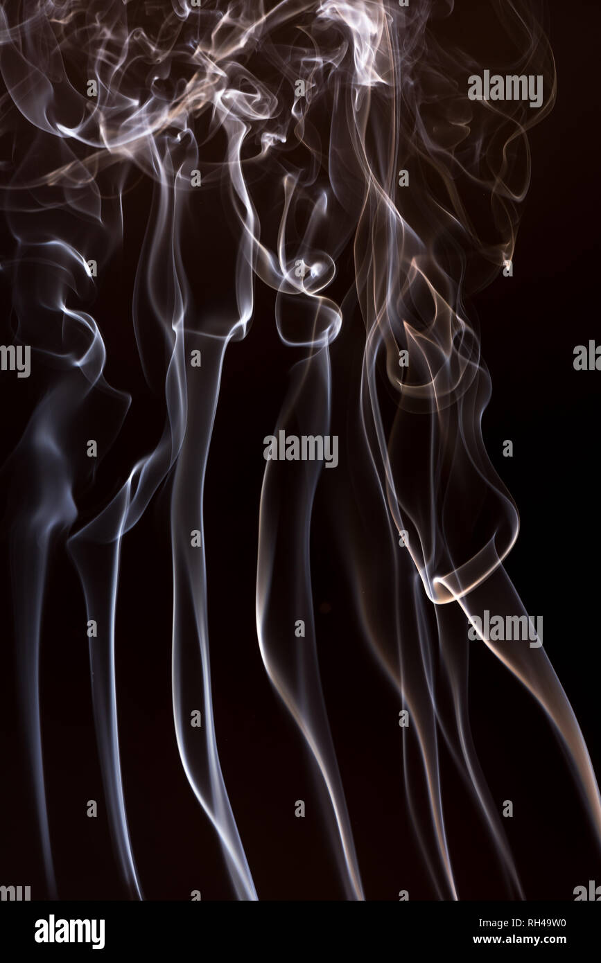 Smoke on a black background. Smoke movement patterns of background ...