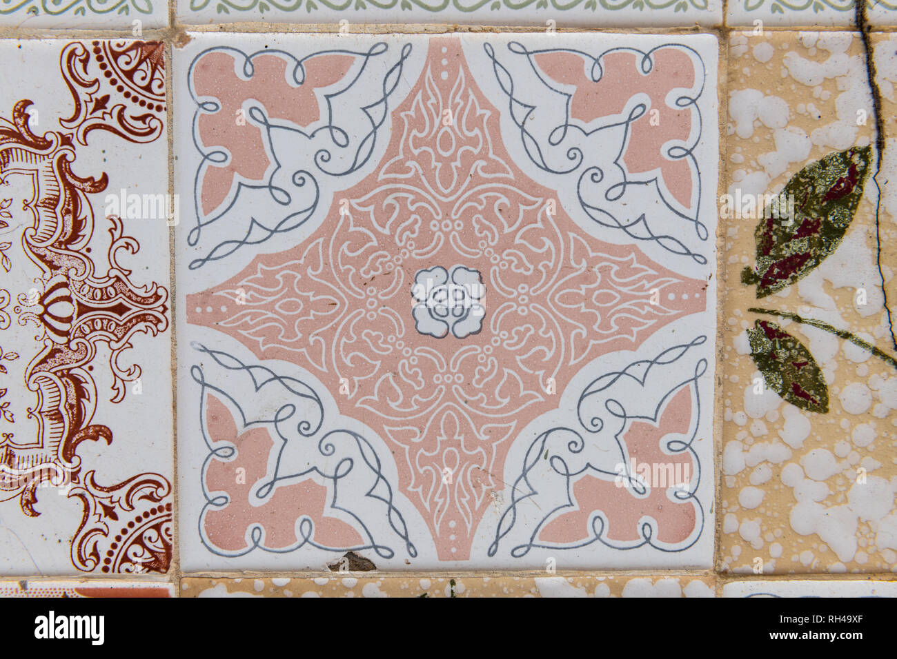 hand made traditional tiles in Portugal Stock Photo - Alamy