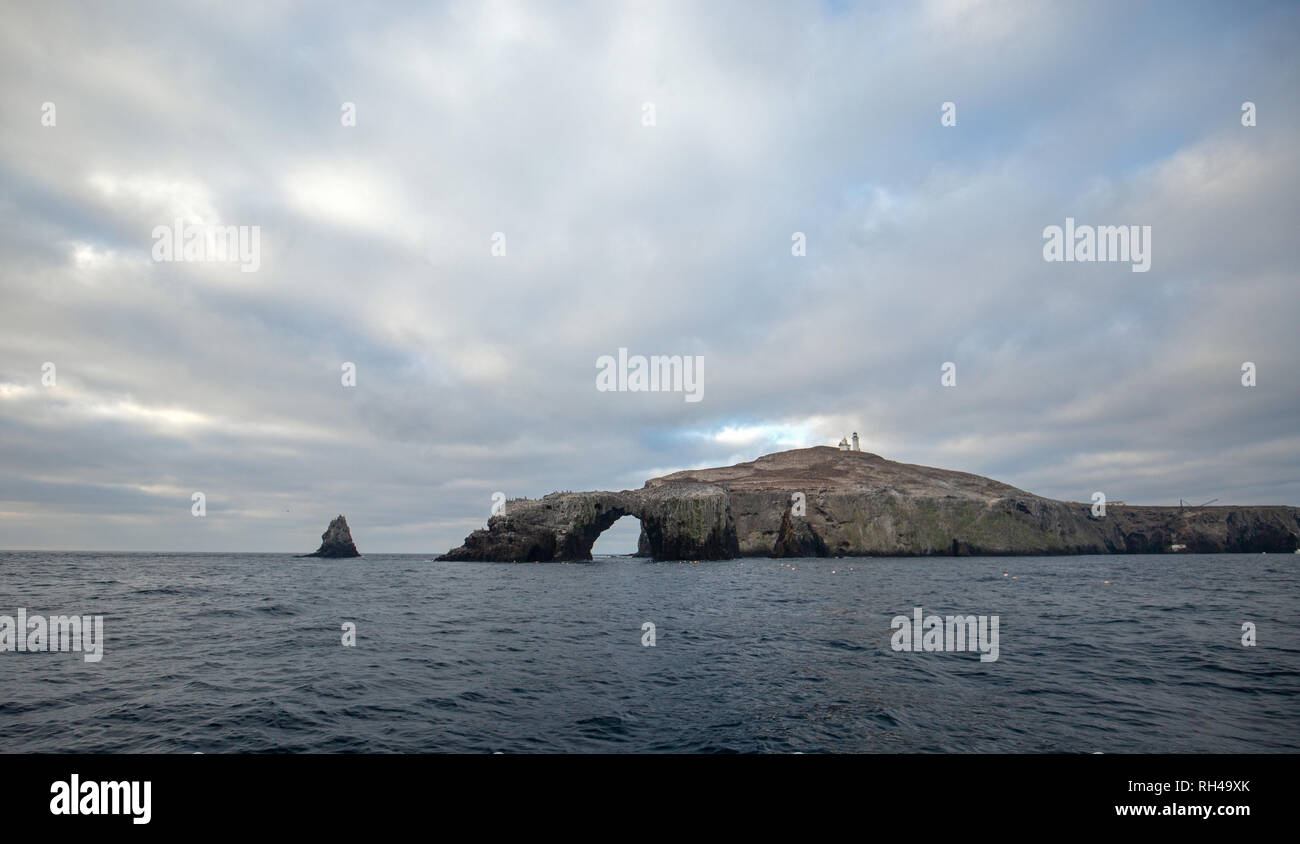 Anacapa Islands Arch Rock and lighthouse at Channel Islands National ...
