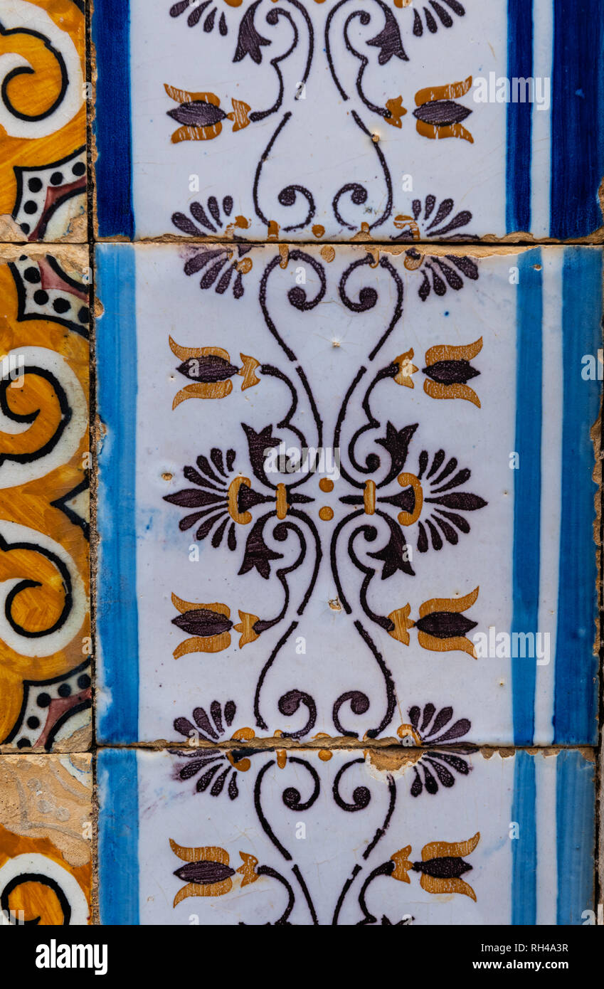 hand made traditional tiles in Portugal Stock Photo - Alamy