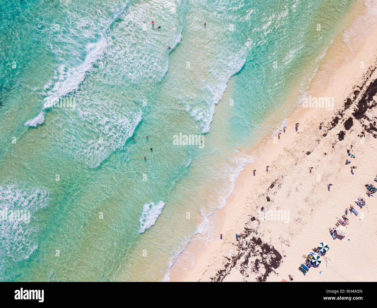 Aerial straight down view of beach on Cozumel, Mexico Stock Photo - Alamy