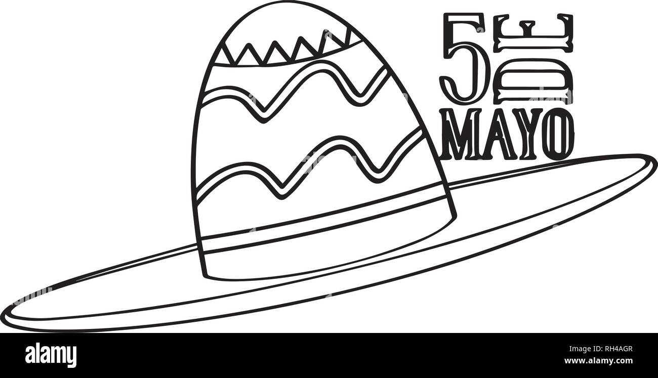 Outline of a mexican hat. Cinco de mayo Stock Vector Image & Art - Alamy