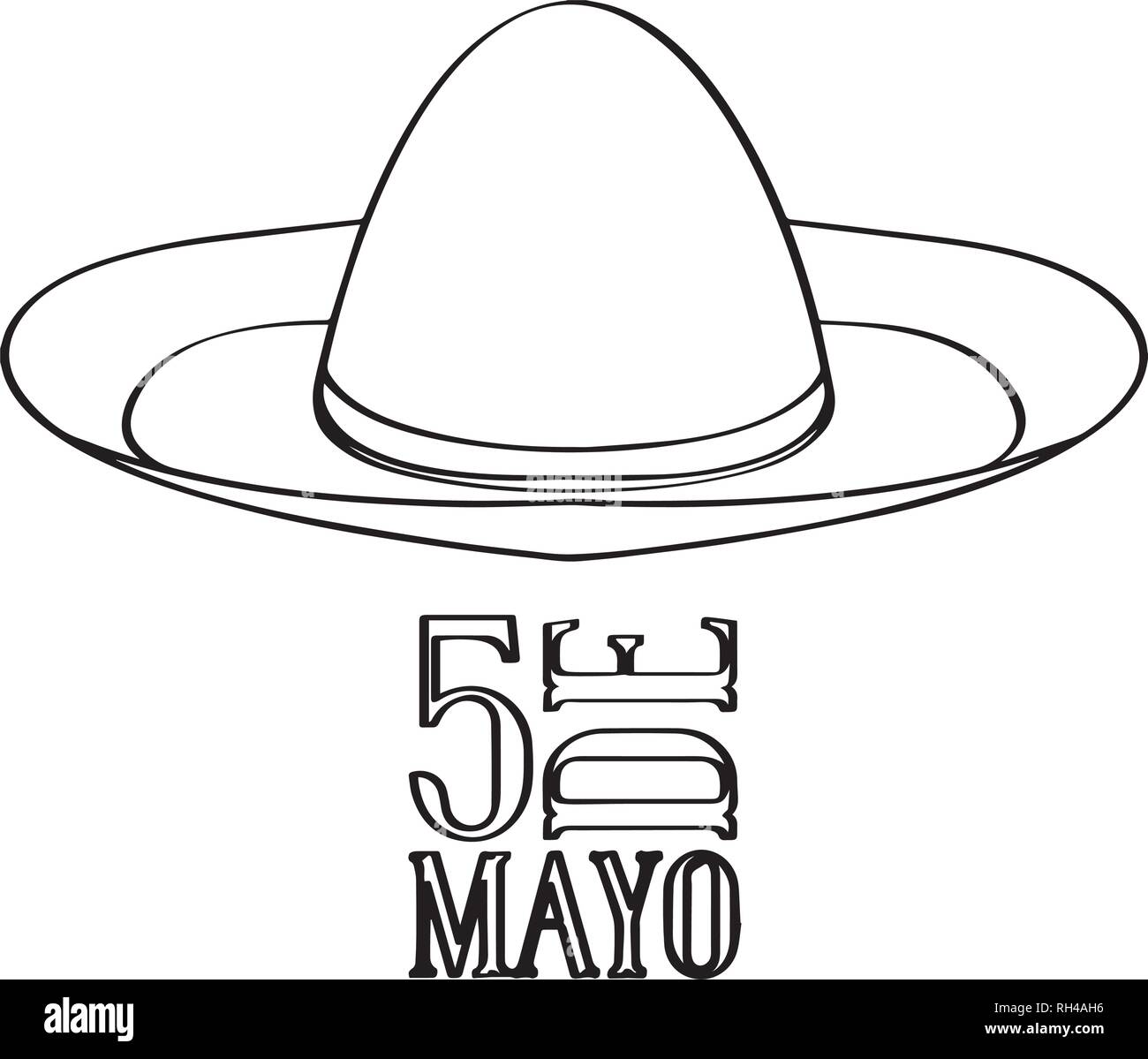 Outline of a mexican hat. Cinco de mayo Stock Vector Image & Art - Alamy