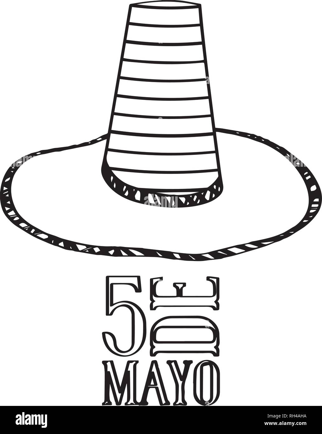 Outline of a mexican hat. Cinco de mayo Stock Vector Image & Art - Alamy