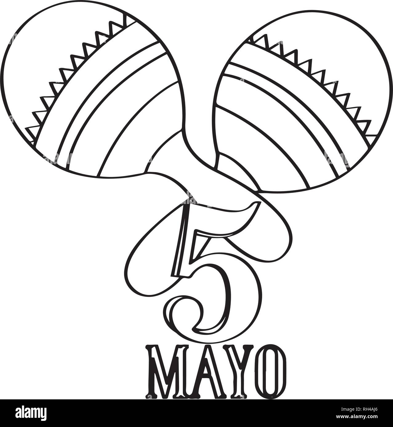 Outline of maracas. Cinco de mayo Stock Vector Image & Art - Alamy