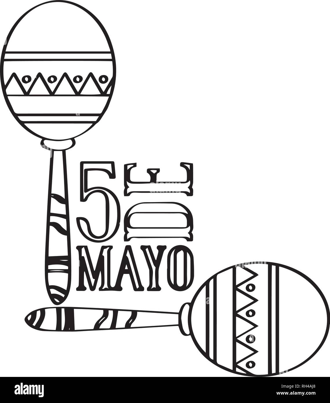 Outline of maracas. Cinco de mayo Stock Vector Image & Art - Alamy