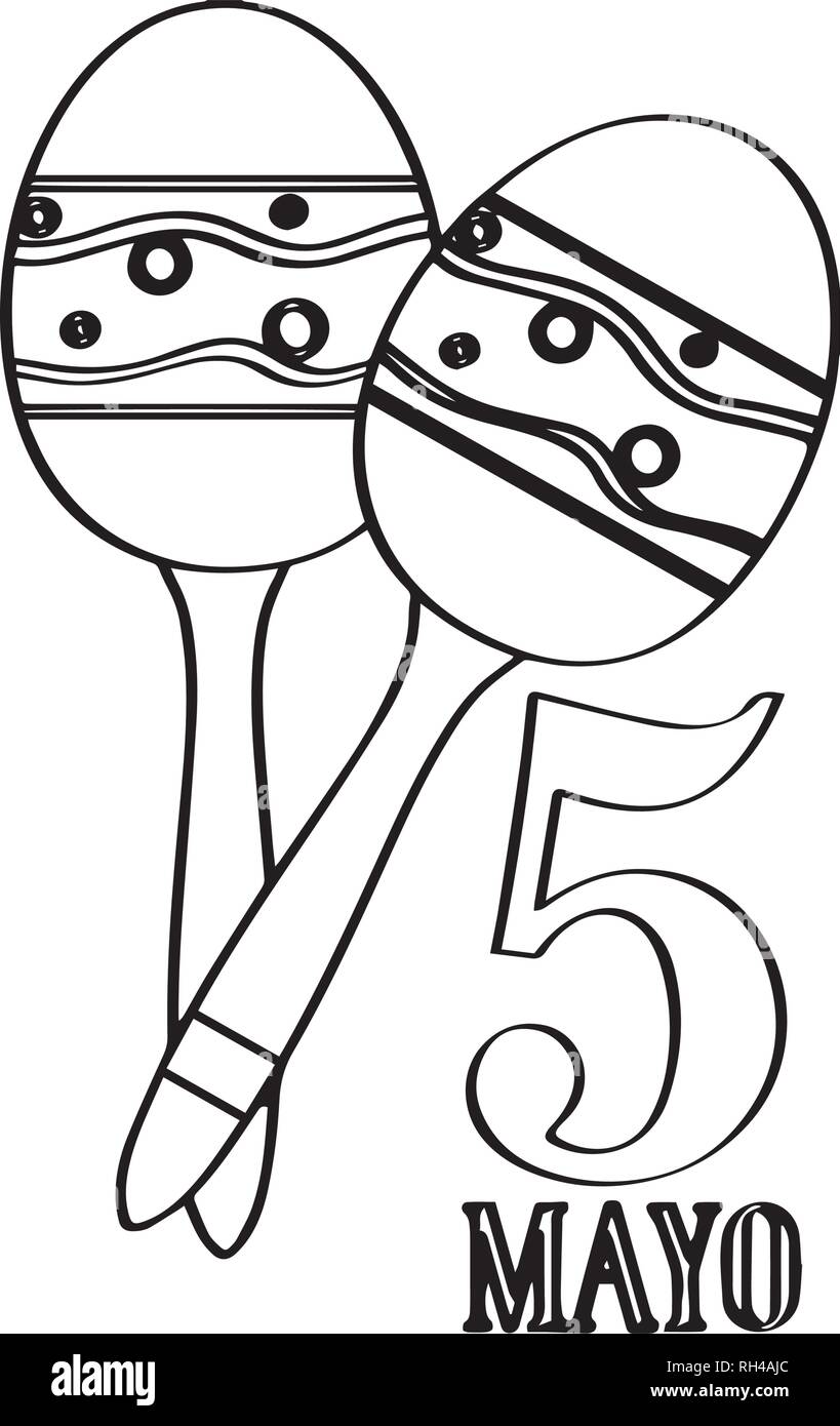 Outline of maracas. Cinco de mayo Stock Vector Image & Art - Alamy