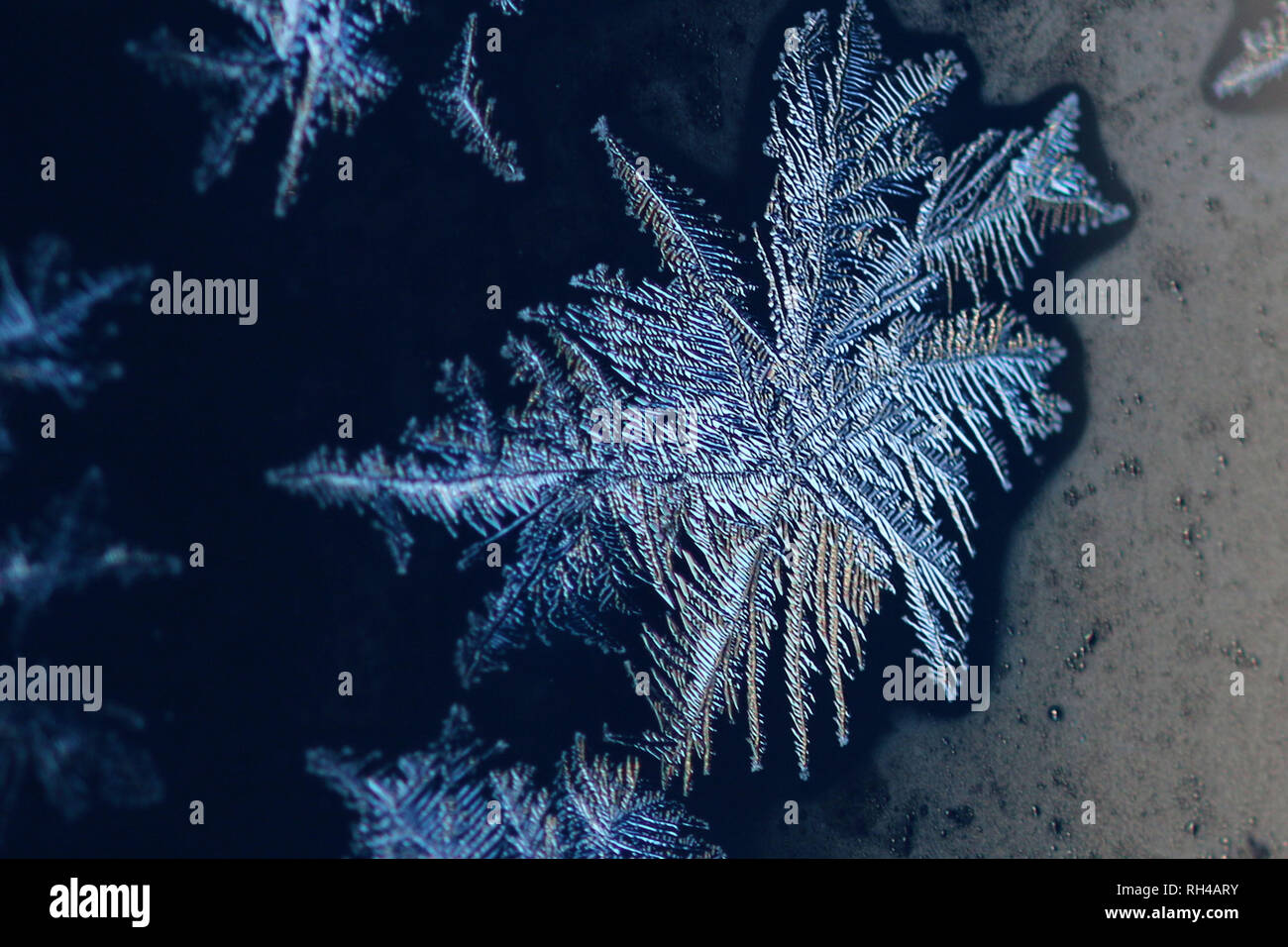 Ice crystalized frost on winter window Stock Photo - Alamy