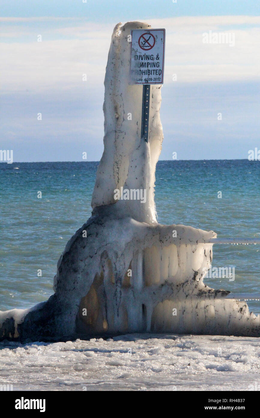 Ice spray builds up on structures hi-res stock photography and images ...