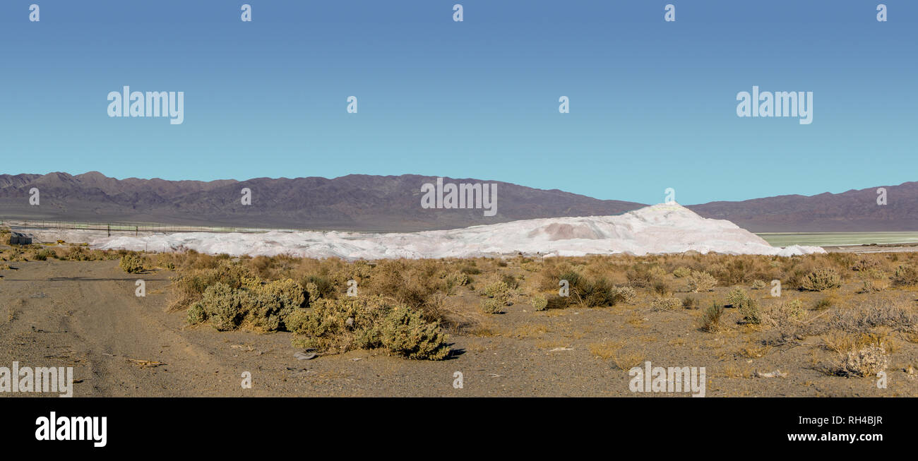 Borax near the Searles Valley Minerals manufacturing plant in Trona ...
