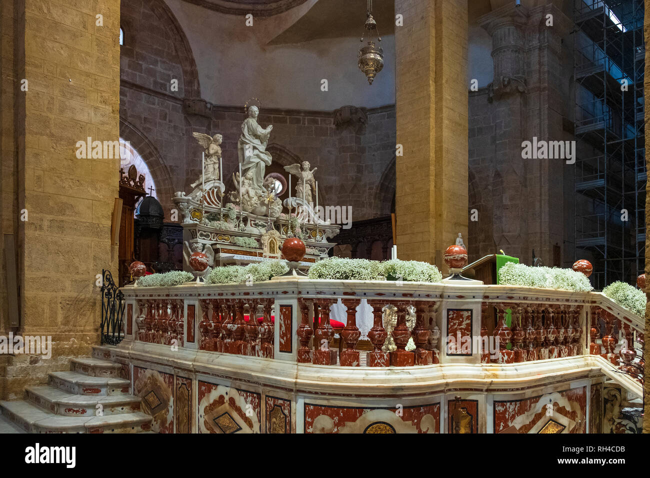 Alghero, Sardinia / Italy - 2018/08/07: Interior of Alghero Cathedral ...