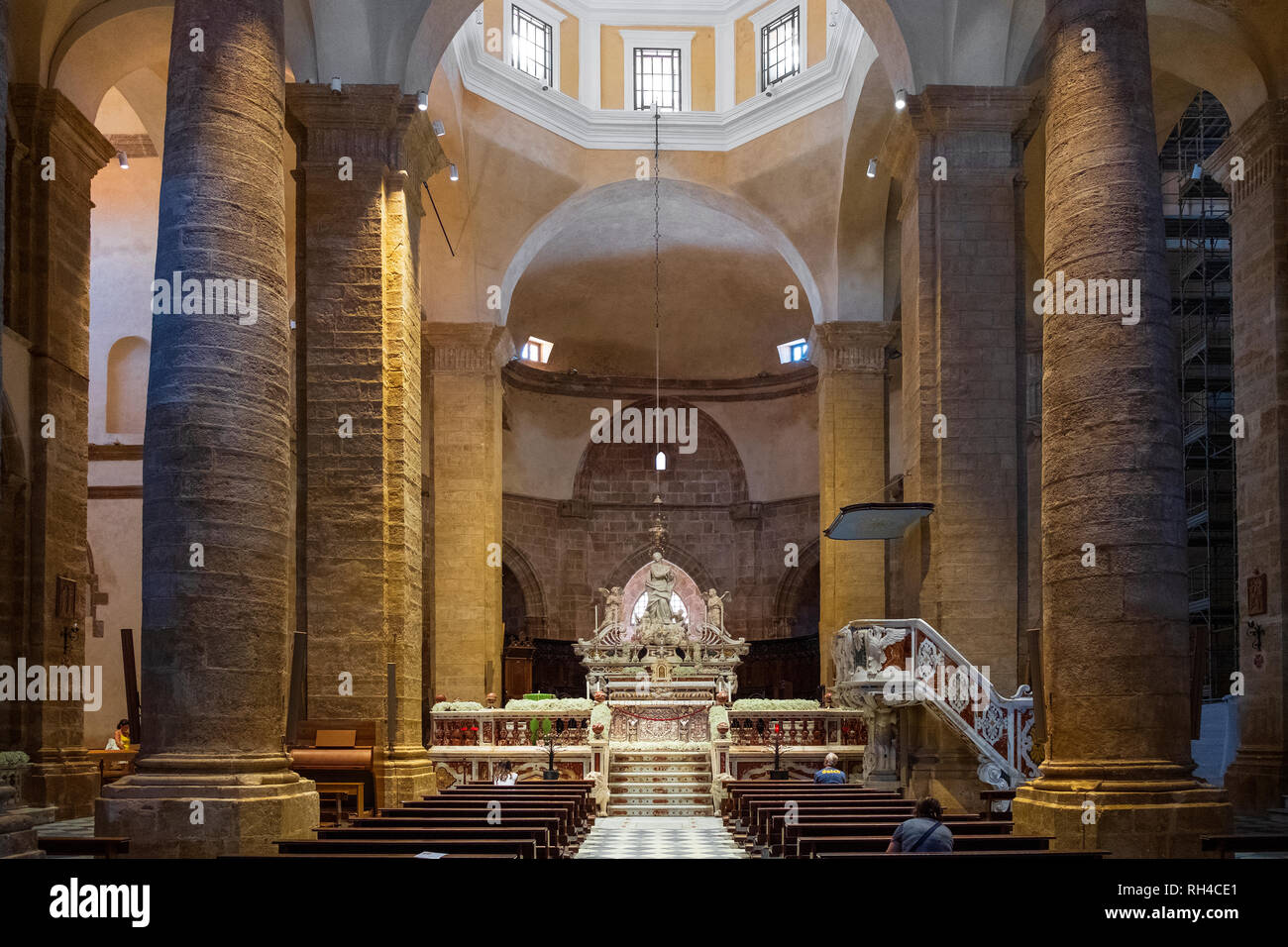 Alghero, Sardinia / Italy - 2018/08/07: Interior of Alghero Cathedral ...