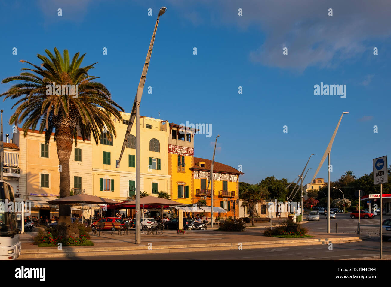 Alghero, Sardinia / Italy - 2018/08/10: Summer view of the Alghero old ...