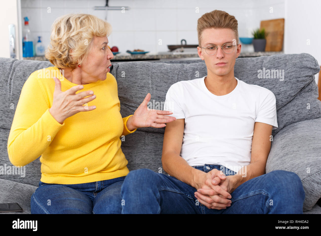 Mother ashamed of son hi-res stock photography and images - Alamy