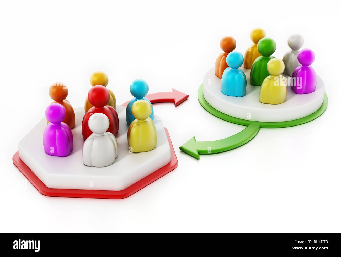 Business team people change concept. 3D illustration Stock Photo - Alamy