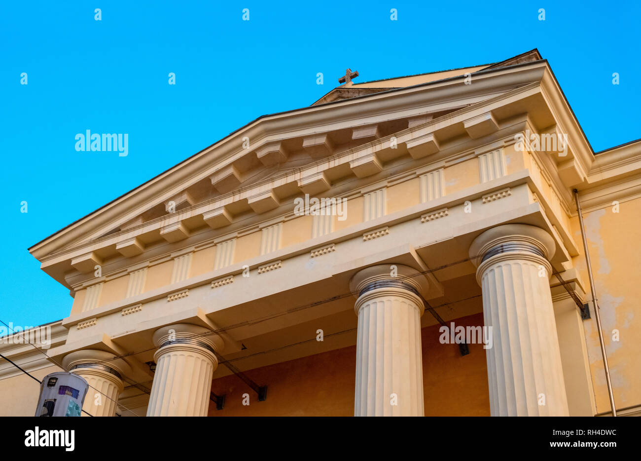Alghero, Sardinia / Italy - 2018/08/07: Facade of Alghero Cathedral ...