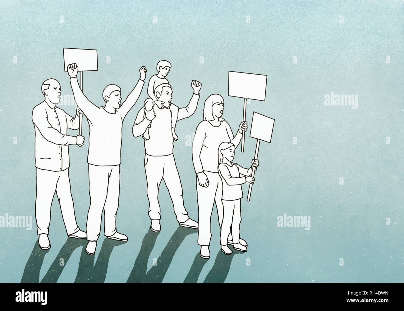 Protesters with signs Stock Photo - Alamy