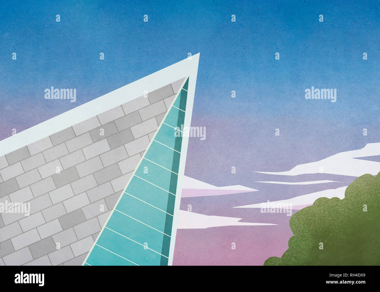 Sharp angle of modern house roof Stock Photo - Alamy