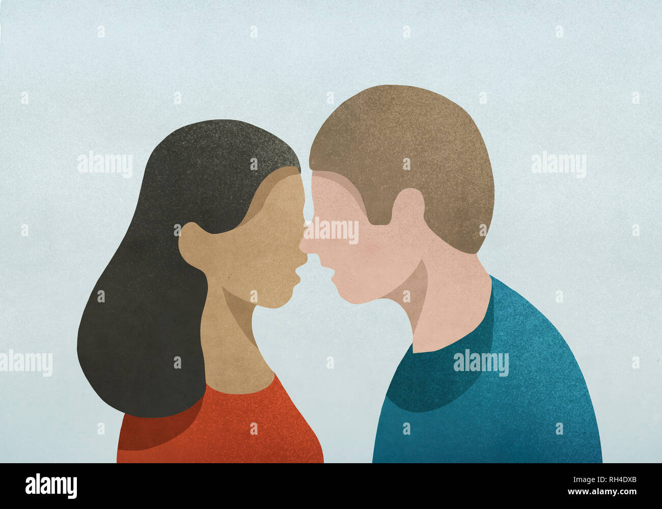 Couple face to face Stock Photo - Alamy