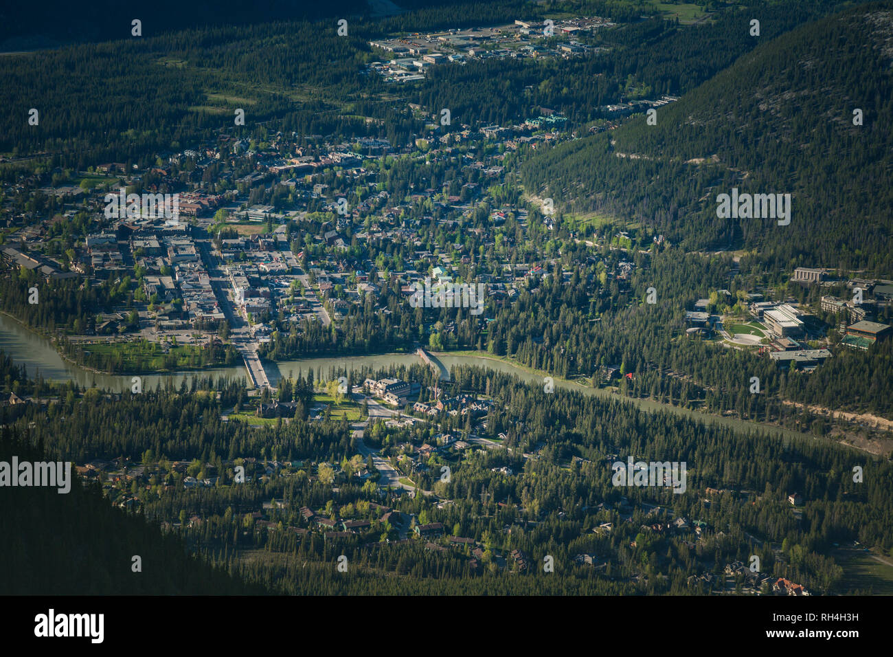 Banff - aerial photo. Banff, Alberta, Canada Stock Photo - Alamy