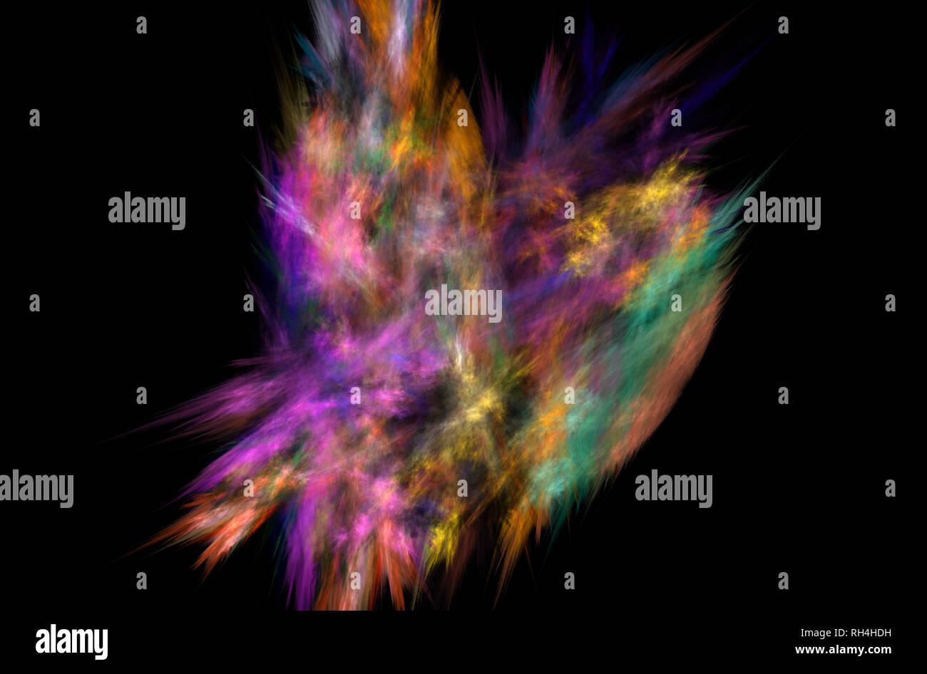 Yellow blue pink fractal background. Fantasy fractal texture. Digital ...