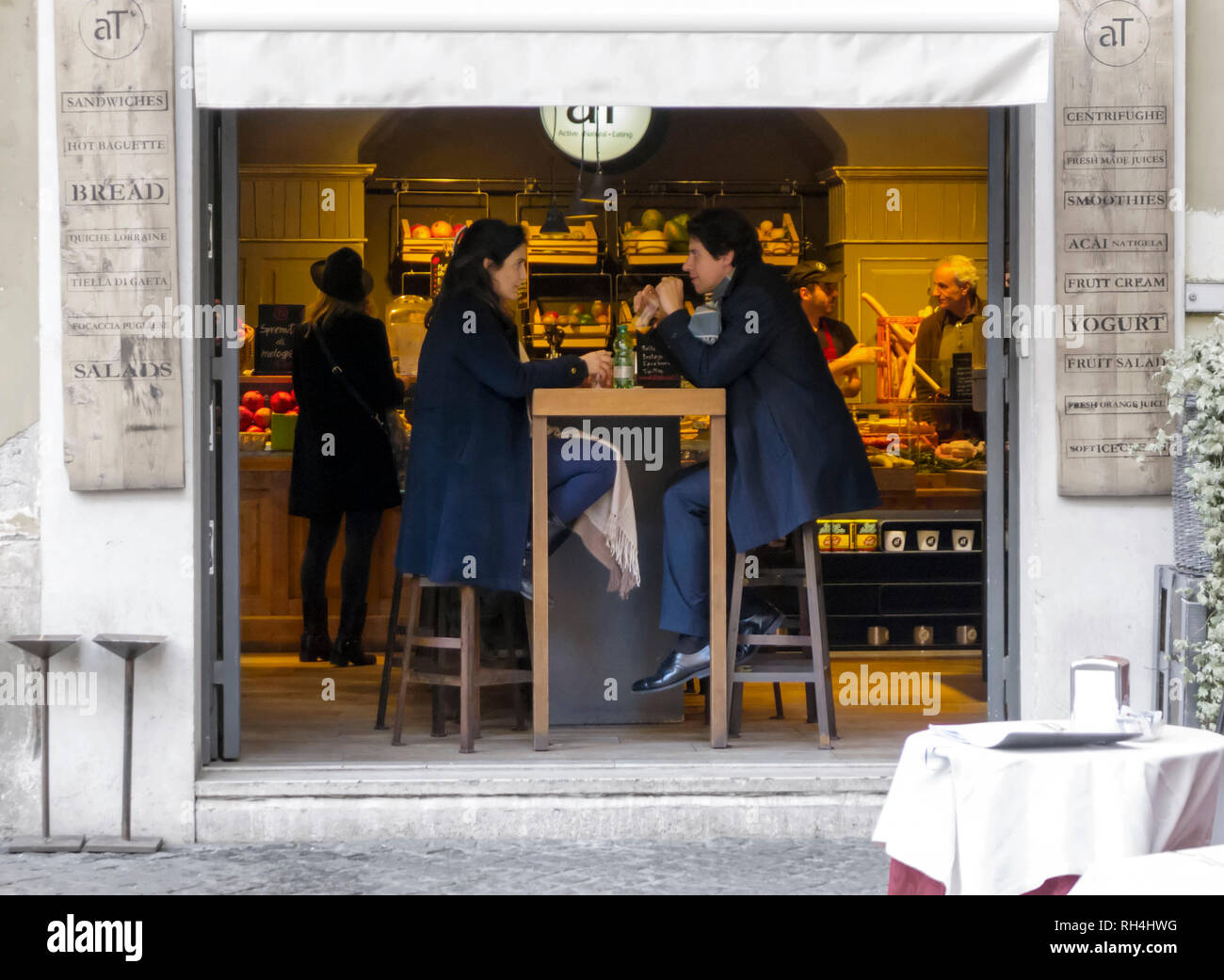 Romantic couple in a cafe hi-res stock photography and images - Alamy