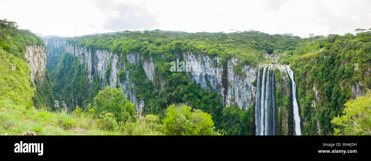 Beautiful landscape of Itaimbezinho Canyon and green rainforest ...