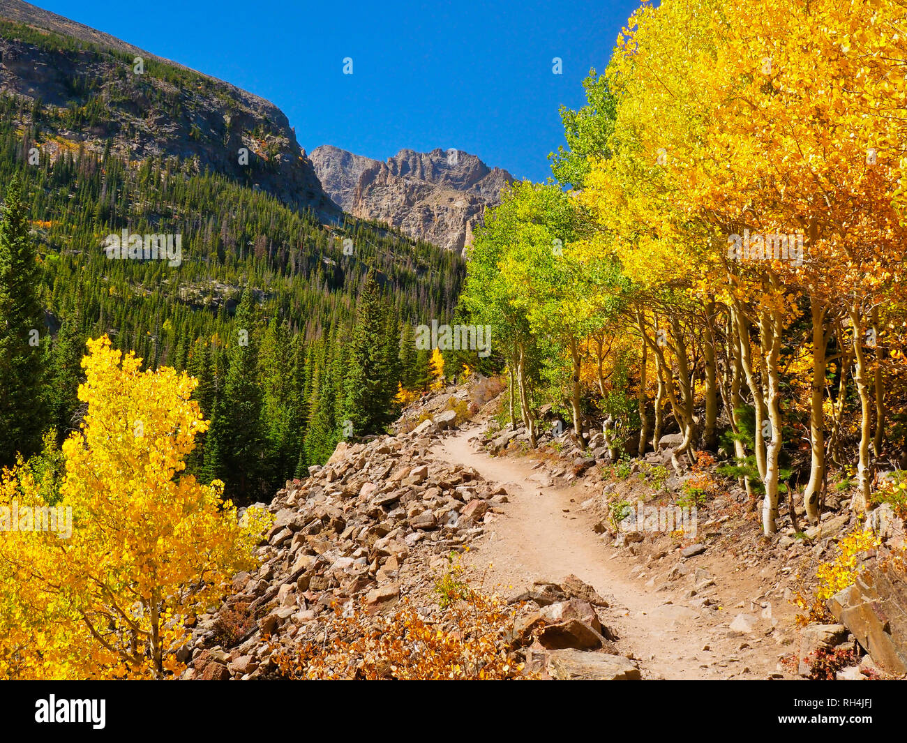 Mills Lake Trail, Rocky Mountain National Park, Estes, Colorado, USA ...