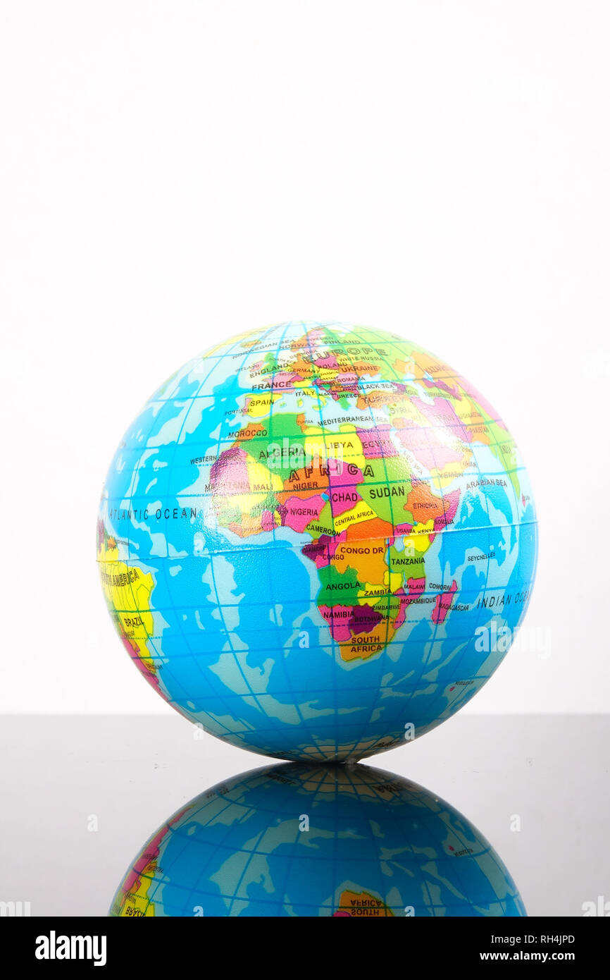 World globe with reflection. Globalization Concept Stock Photo - Alamy