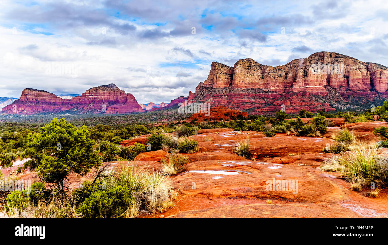 Streams and Puddles on the Red Rocks of Twin Buttes and Munds Mountain ...
