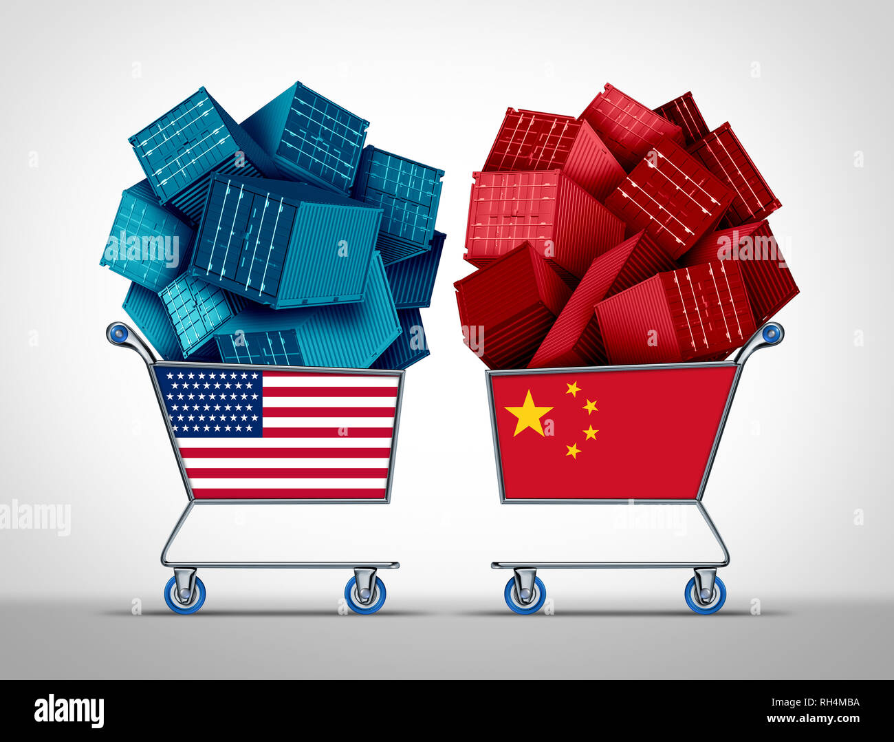 China usa flags hi-res stock photography and images - Alamy