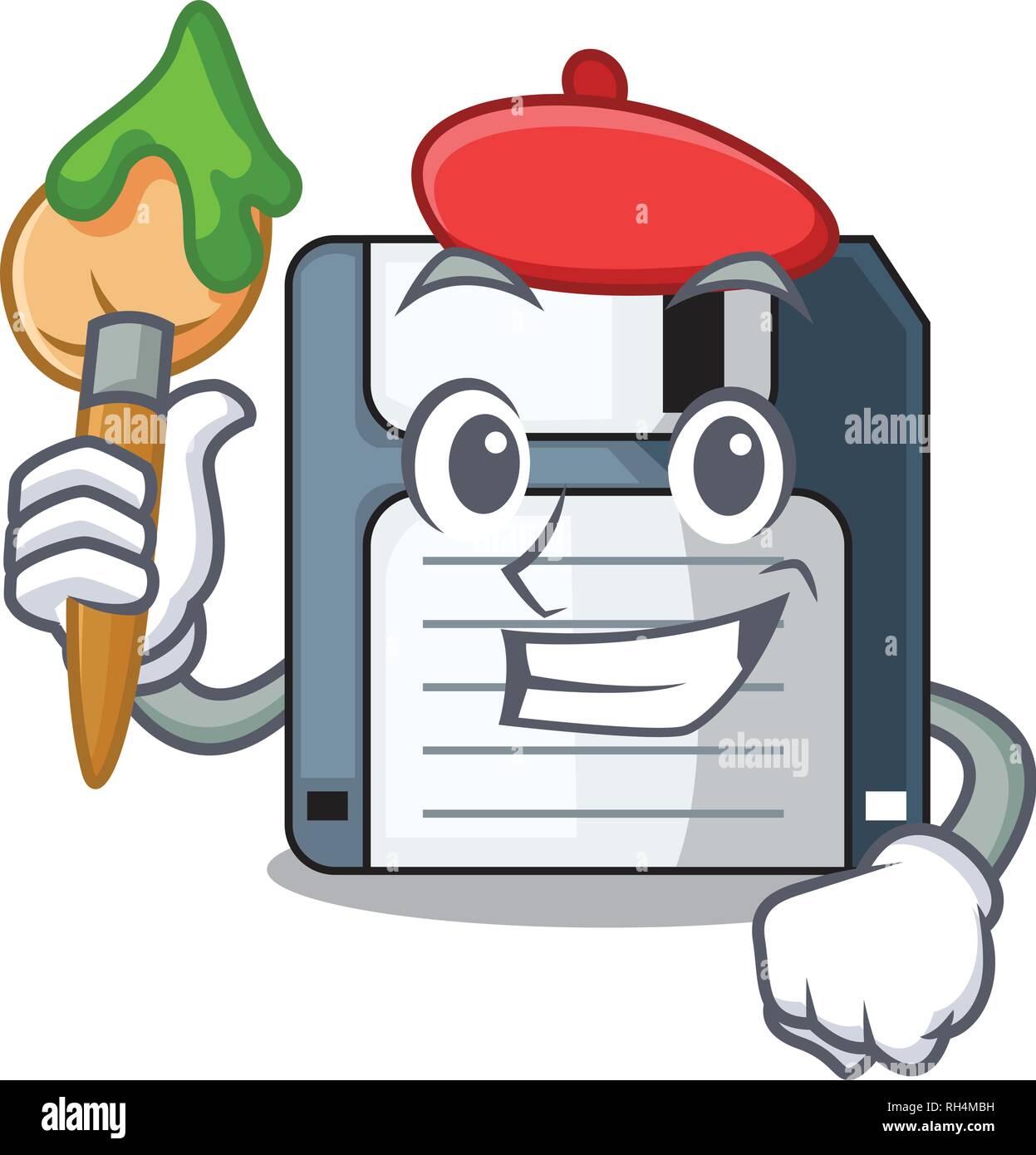 Artist cartoon shape in the floppy disk Stock Vector Image & Art - Alamy