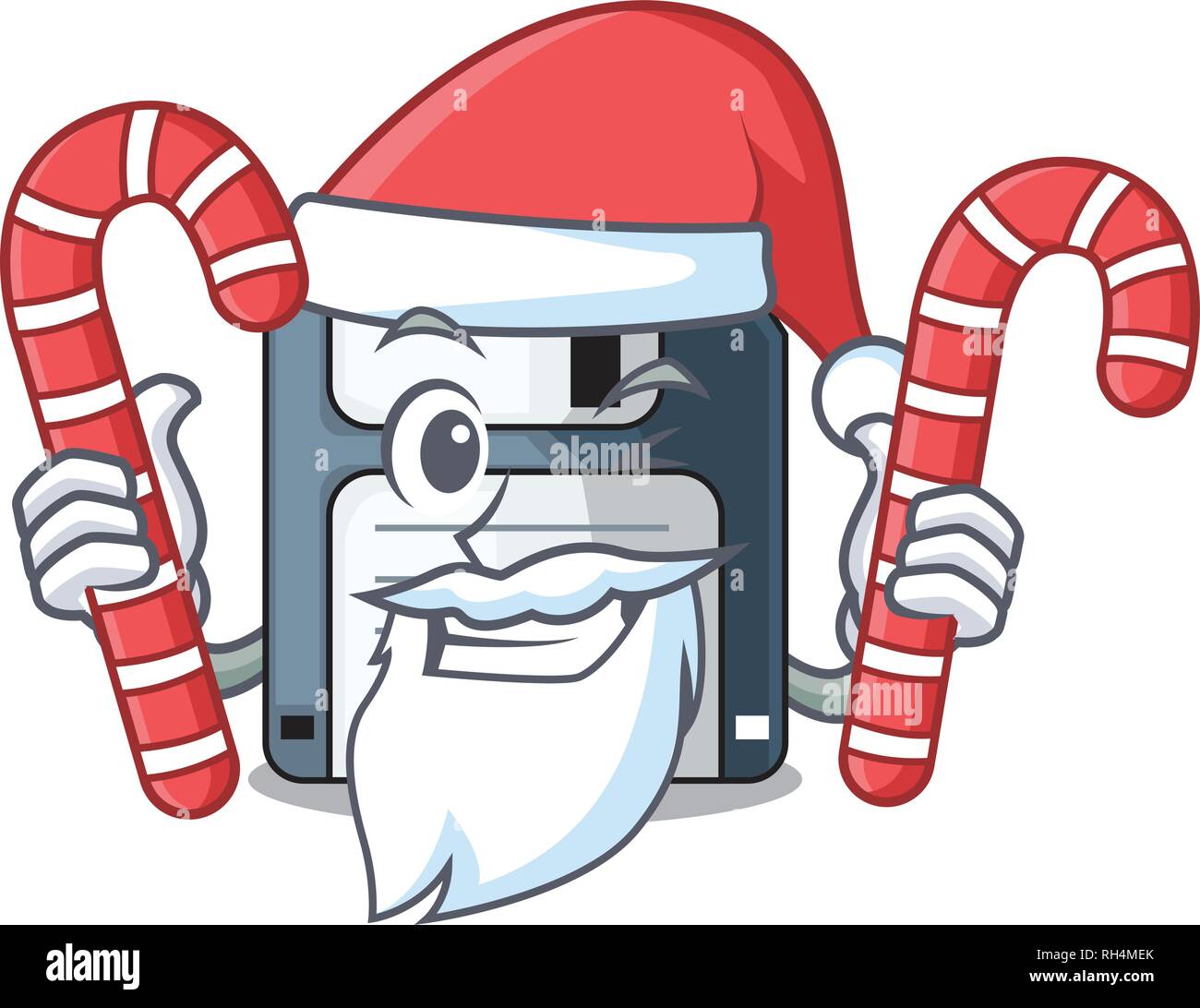 Santa with candy floppy disk in the writing wallet Stock Vector Image ...