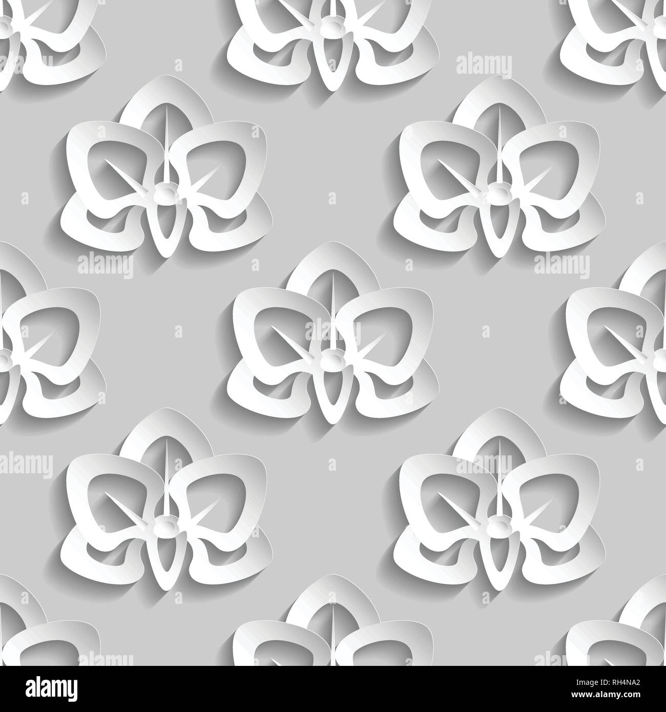 3D white pattern Paper cut, Vector damask seamless pattern Elegant ...