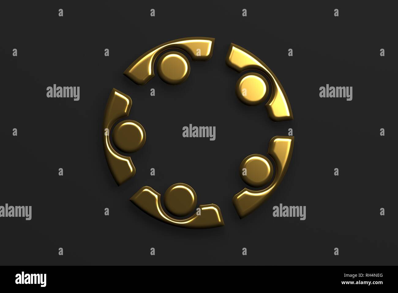 Business People strategy teamwork in gold. 3D Render Illustration Stock ...