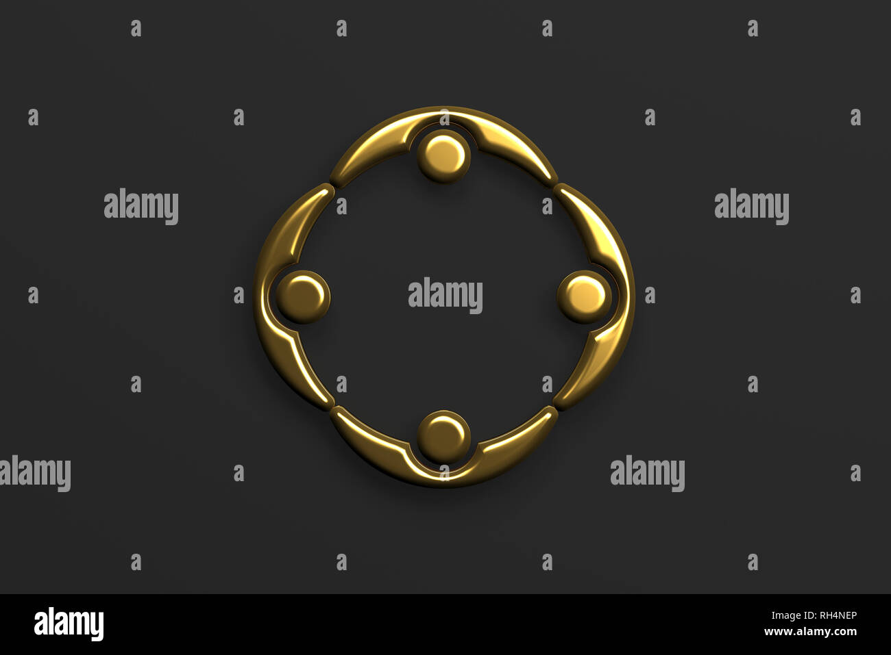 Teamwork People in gold metallic color. 3D Render Illustration Stock ...