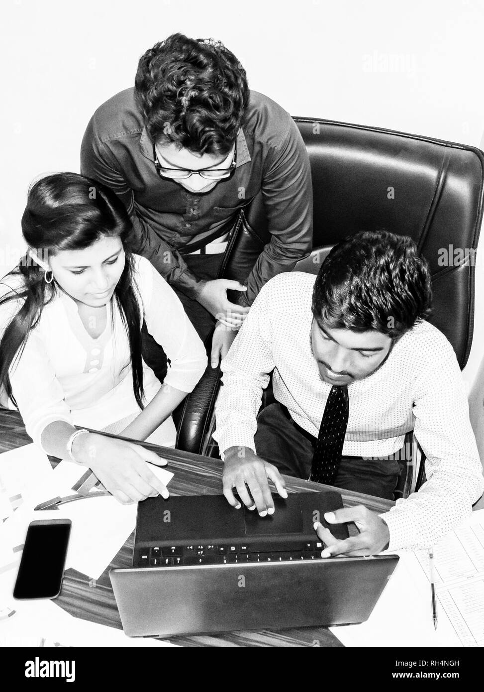 Talking startup Black and White Stock Photos & Images - Alamy