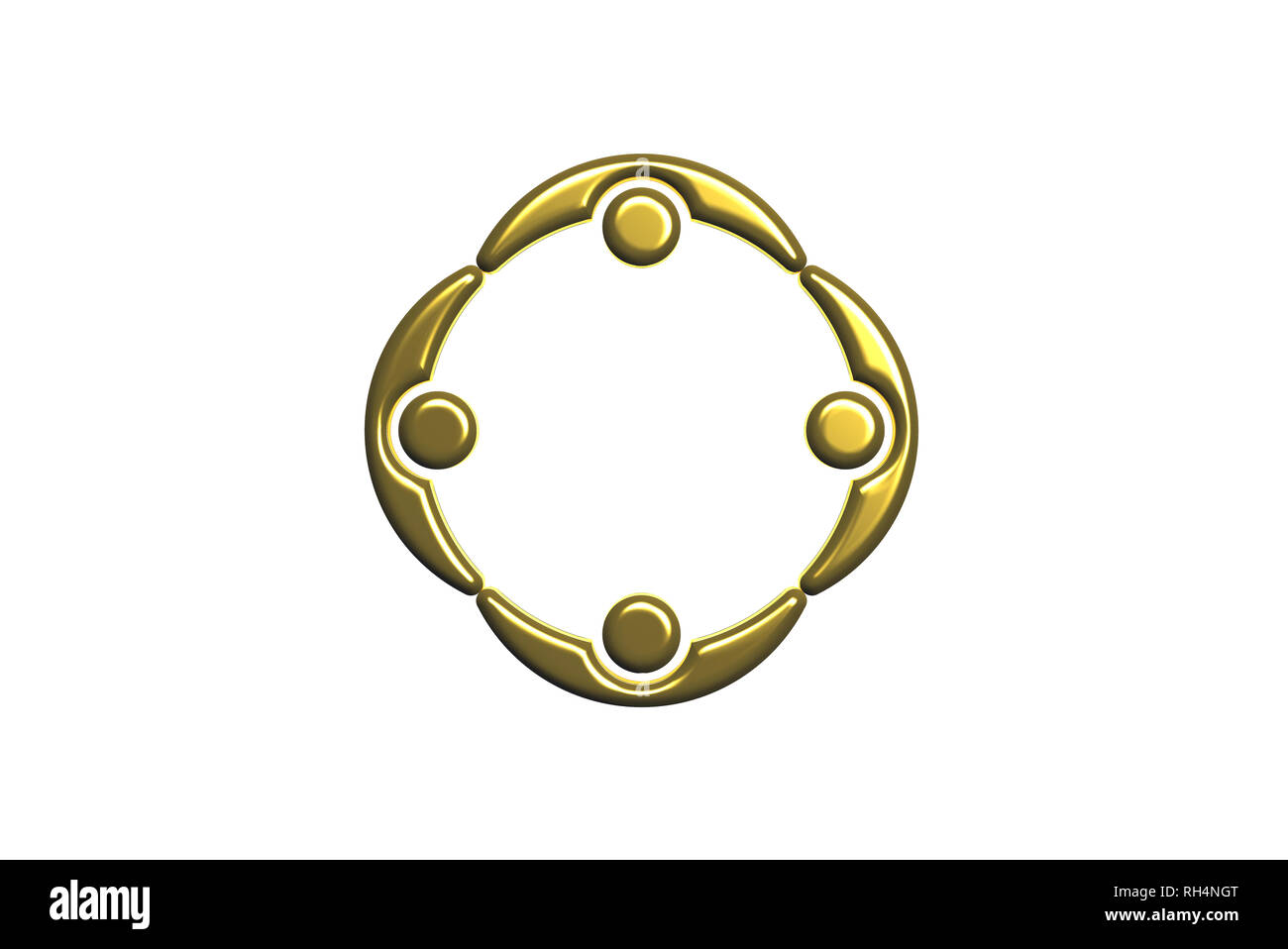 Teamwork People in gold metallic color. 3D Render Illustration Stock ...