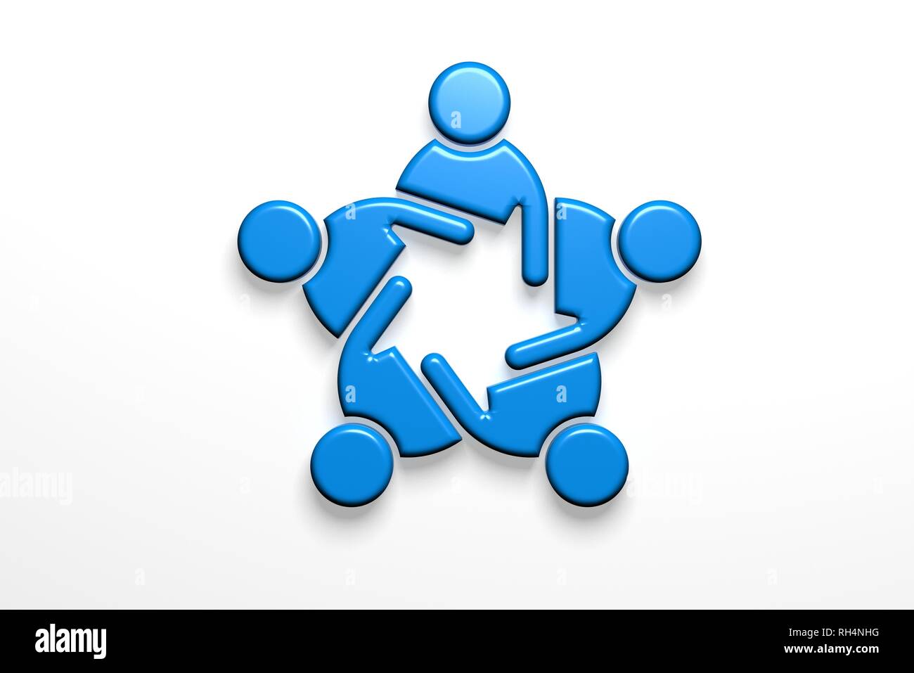 Business People strategy teamwork in blue. 3D Render Illustration Stock ...