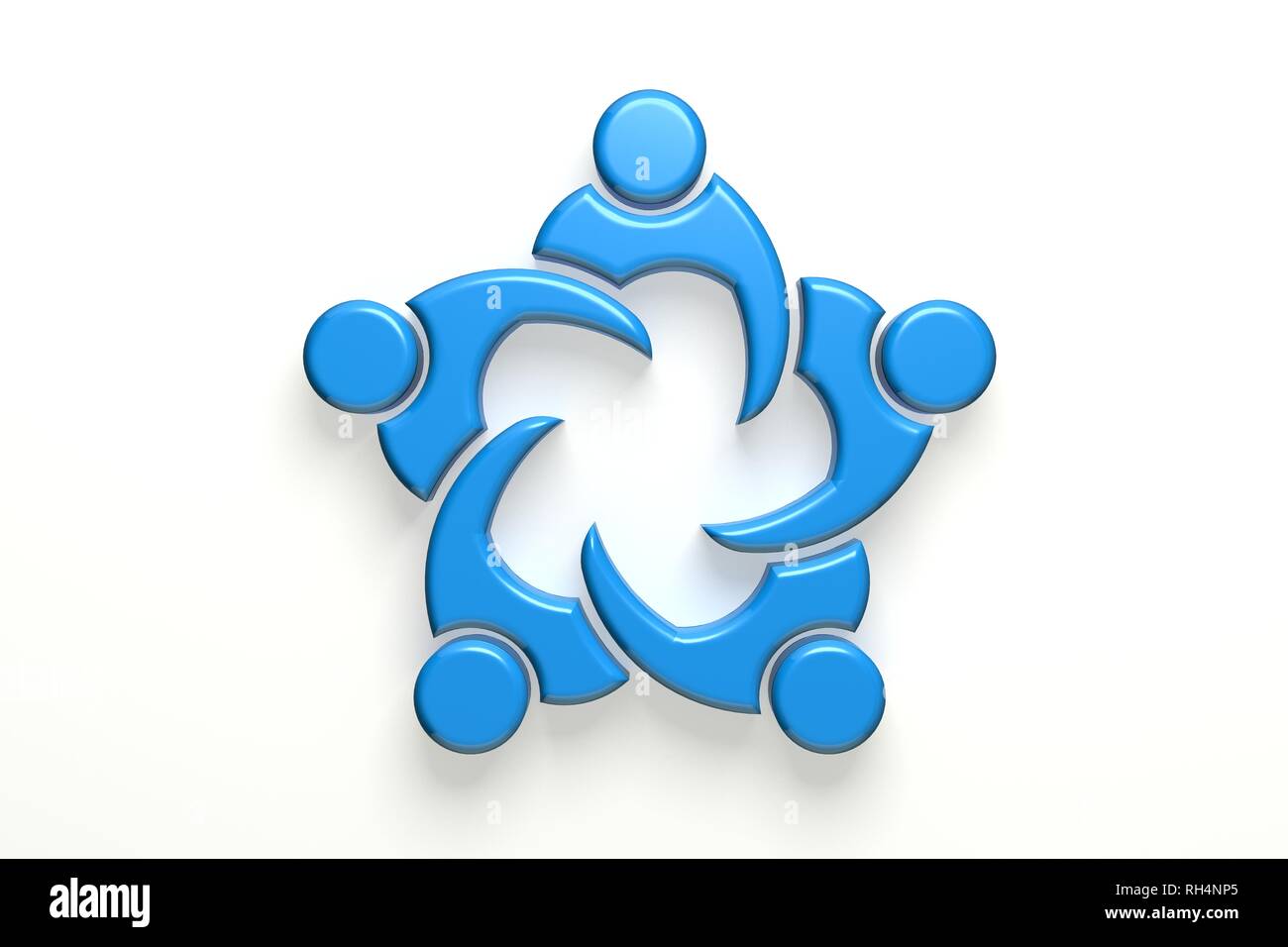 Team of Five People in meeting collaboration. 3D Render Illustration ...