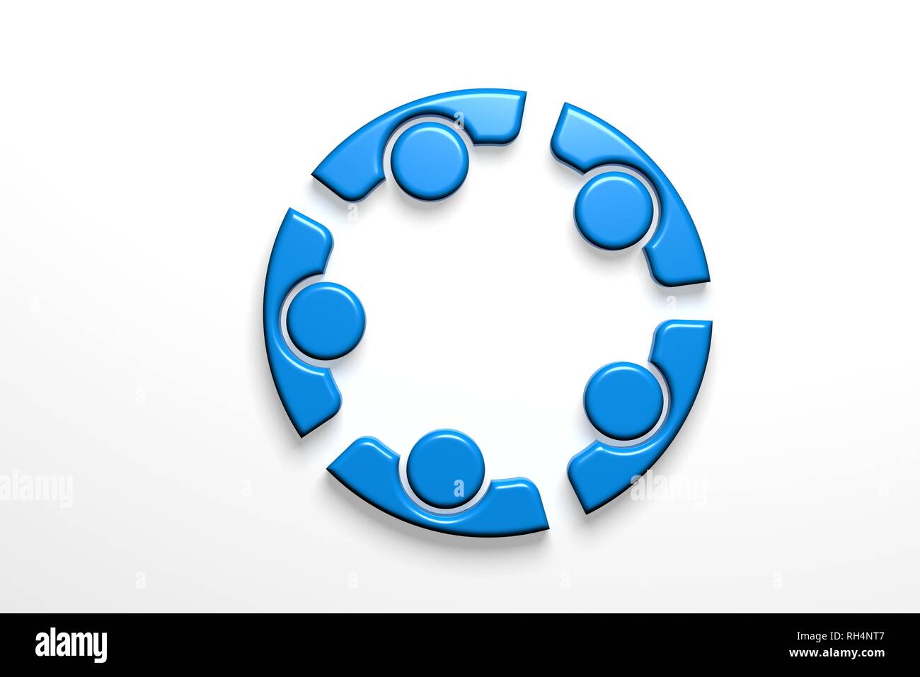 Teamwork Group of Five People Partners . 3D Render Illustration Stock ...