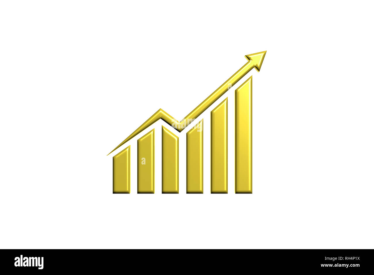 Finance Rising Up logo. Gold Style. 3D Render illustration Stock Photo ...