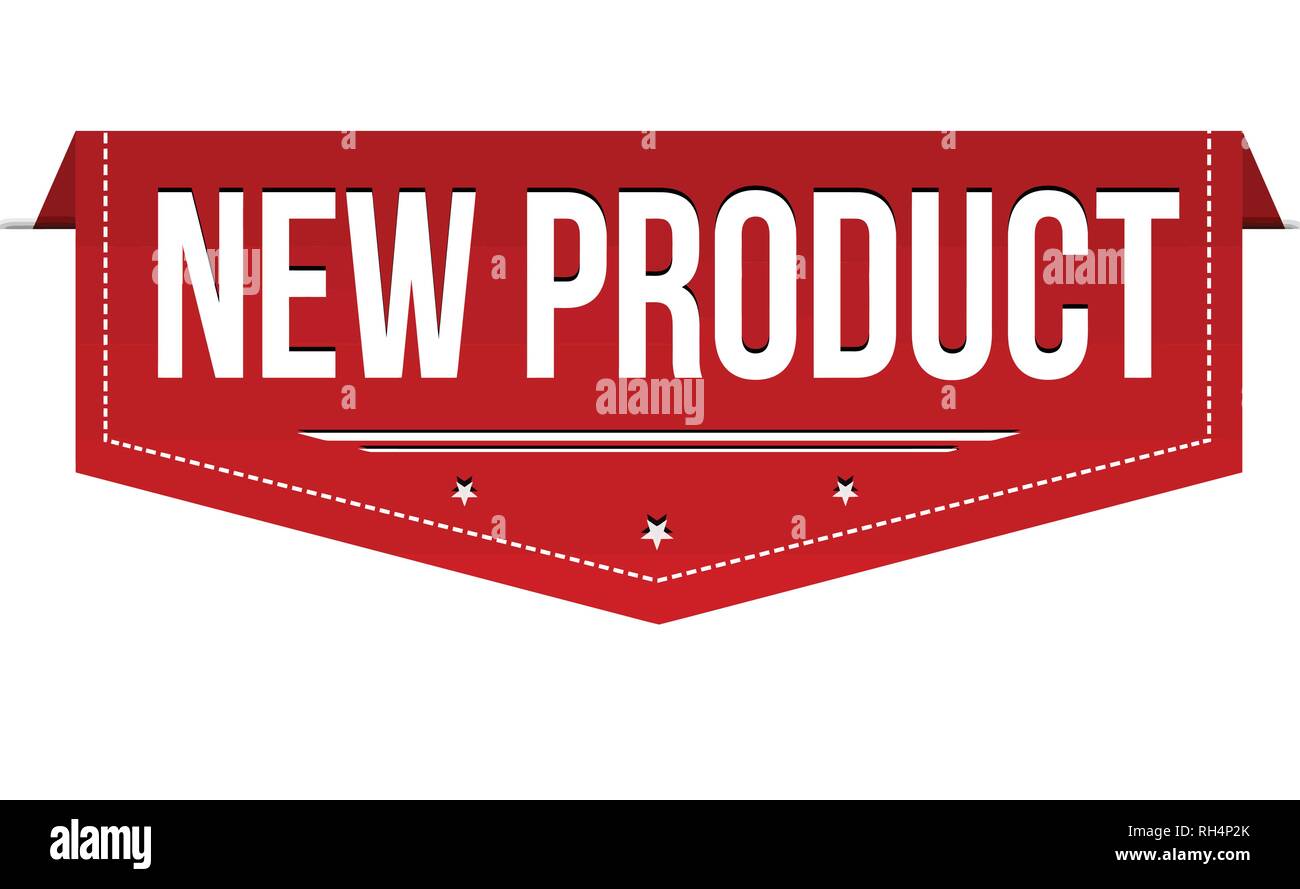 New product banner design on white background, vector illustration ...