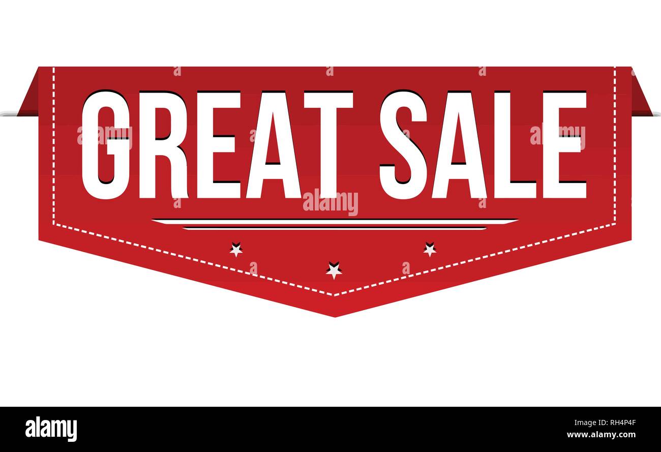 Great sale banner design on white background, vector illustration Stock ...