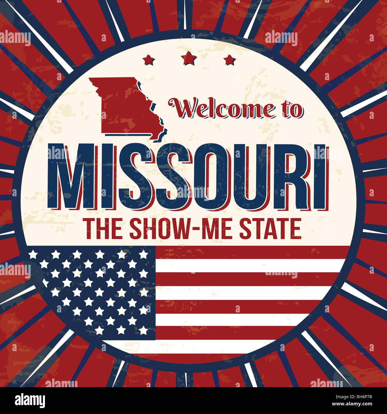Welcome to Missouri vintage grunge poster, vector illustration Stock ...