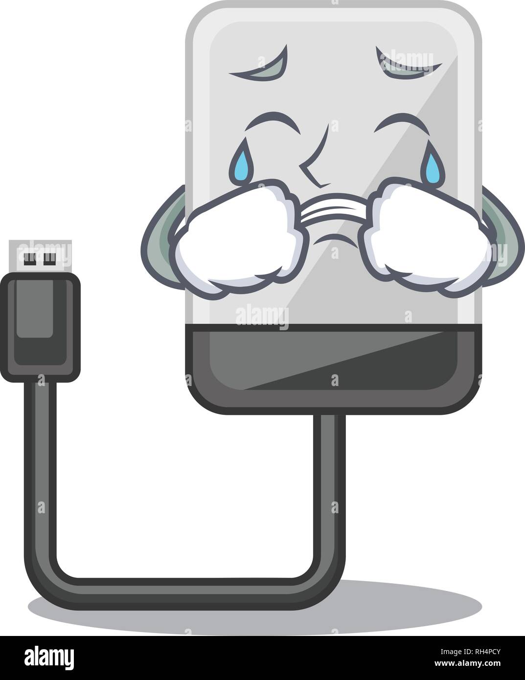 Crying hard drive isolated on the characters Stock Vector Image & Art ...