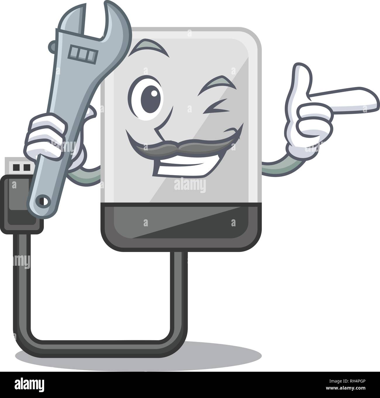 Mechanic cartoon hard drive in the bag Stock Vector Image & Art - Alamy
