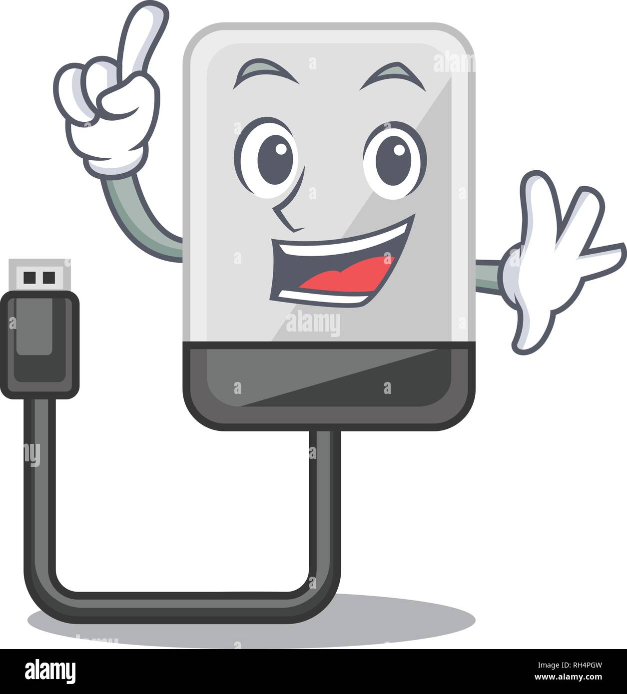 Finger cartoon hard drive in the bag Stock Vector Image & Art - Alamy